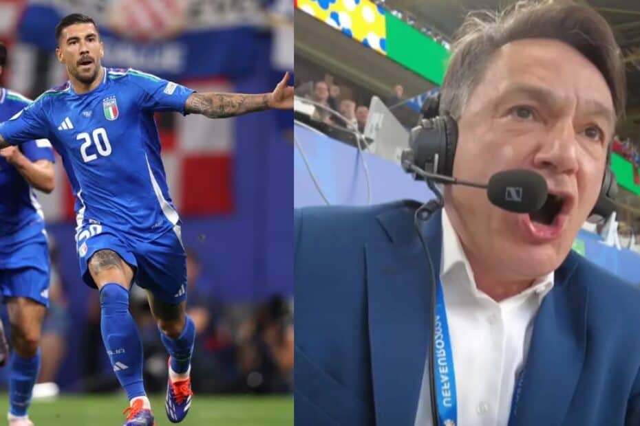 “Mi strozzo”. Caressa, reazione in diretta al gol di Zaccagni. Il video ...